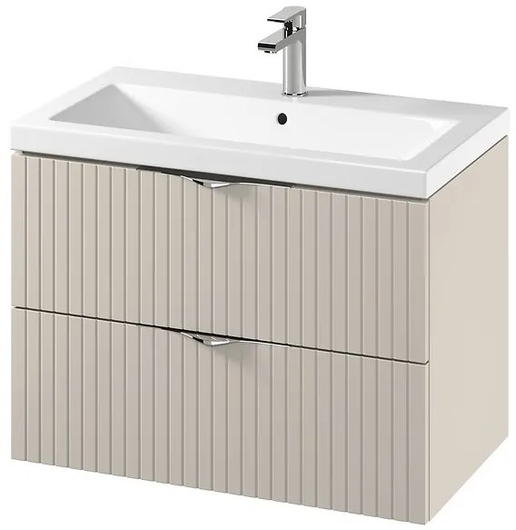 Cersanit Tirso, závěsná umyvadlová skříňka 794x447x572 mm + keramické umyvadlo, béžová matná, S801-543