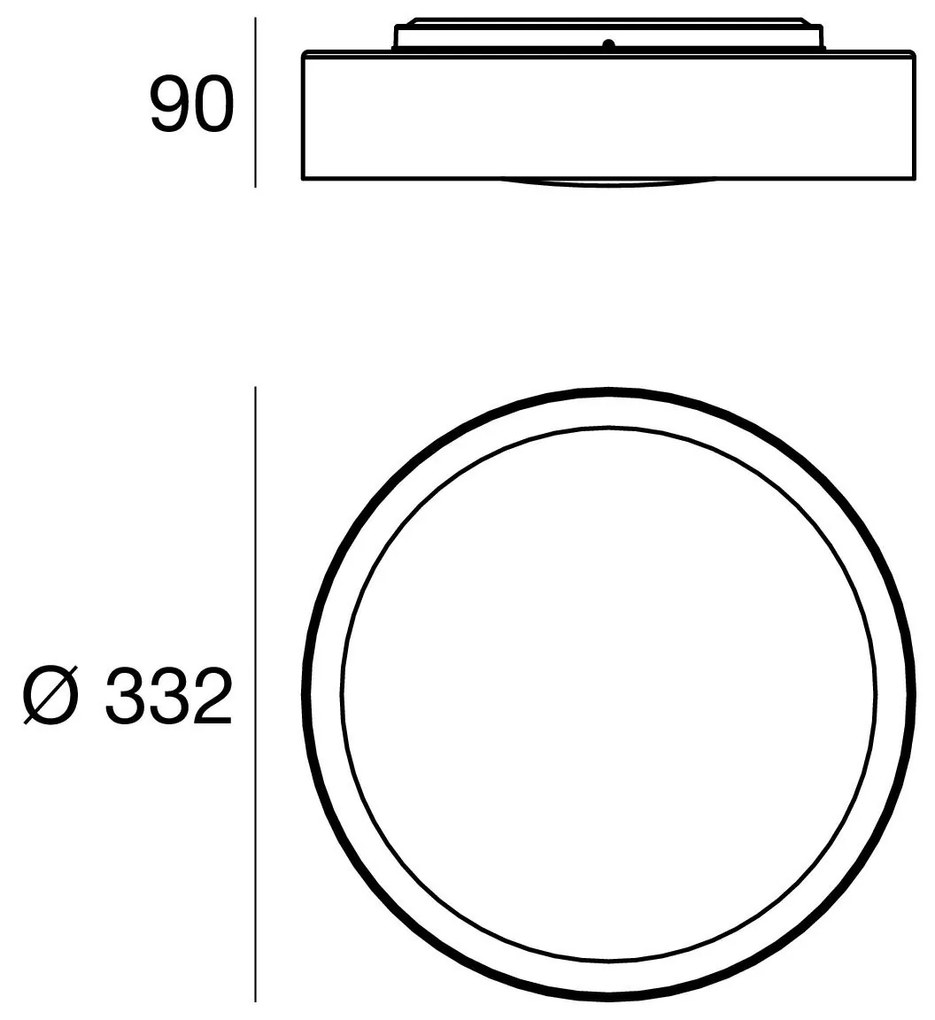 Linea Light Crew_2, stropní svítidlo s béžovo-modrým límcem, 17W LED 3000K, prům. 33cm