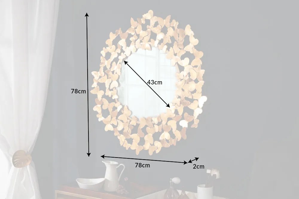 Designové nástěnné zrcadlo Fairy 78 cm zlaté