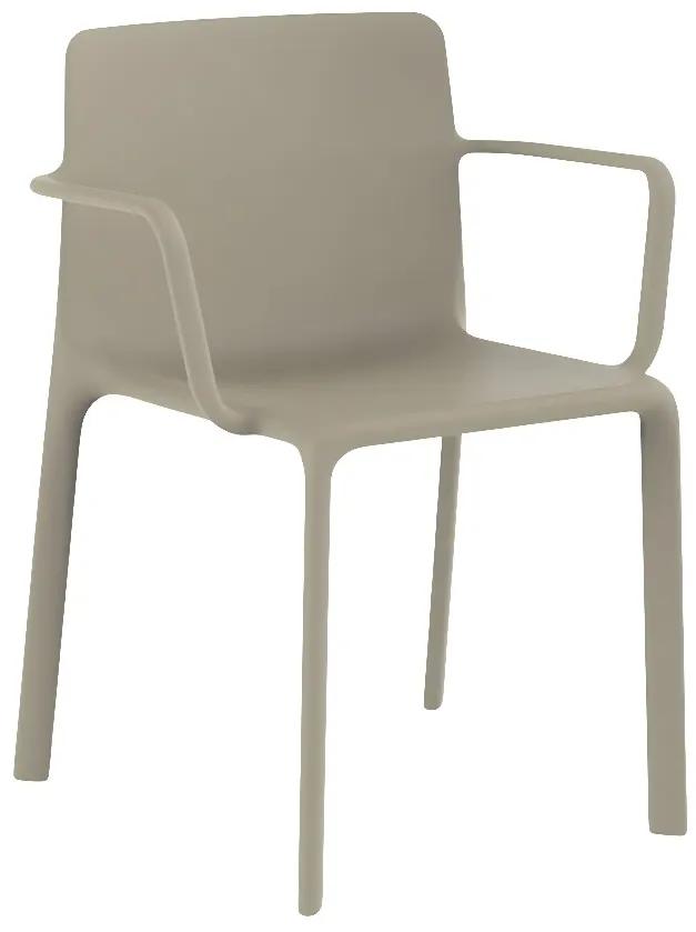 OnaDnes -20% VONDOM Béžová plastová jídelní židle KES s područkami