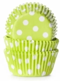 Cukrářský košíček zelený puntíkovaný mini 60ks - House of Marie
