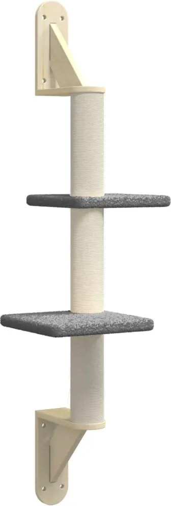 Nástěnné škrabadlo pro kočky se sloupkem tmavě šedé 108 cm 172412