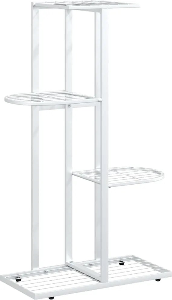 4patrový stojan na květiny 43 x 22 x 76 cm bílý kov 336109