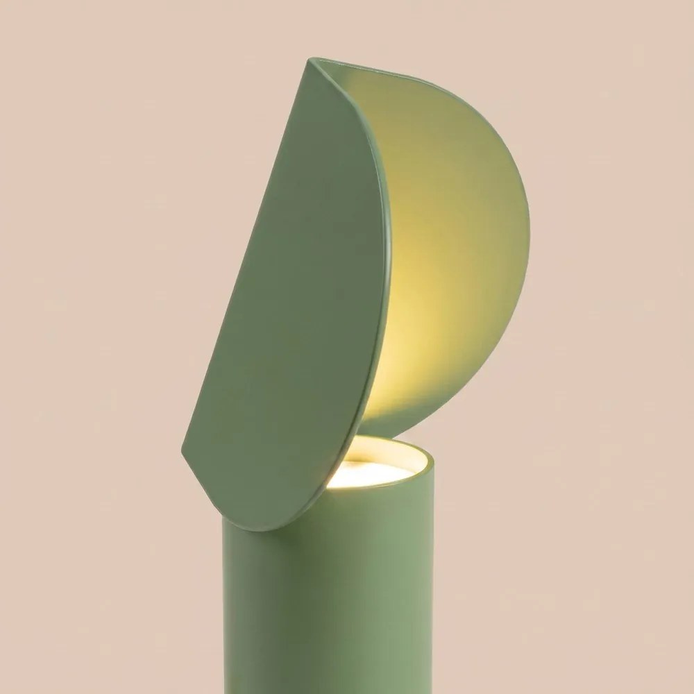 Šalvějově zelená hliníková LED stolní lampa (výška 15 cm) BISCUIT – Thoro