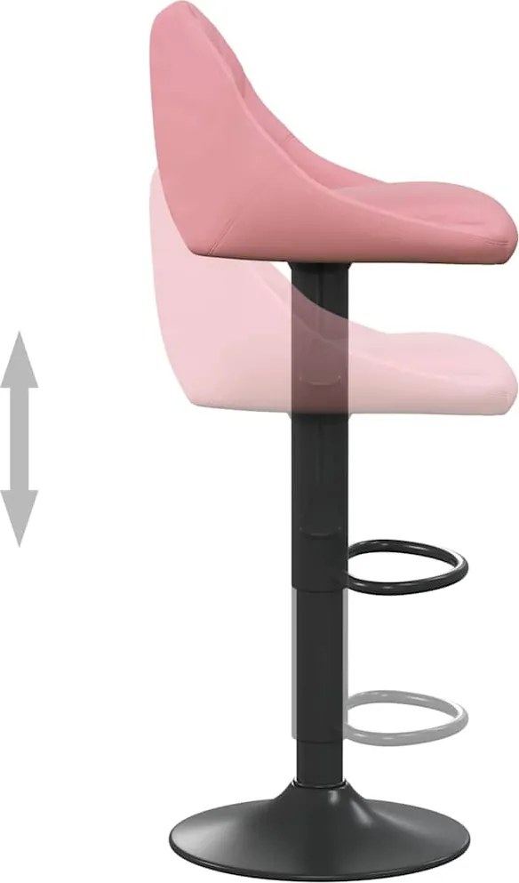 Barové židle 2 ks růžové samet 335354