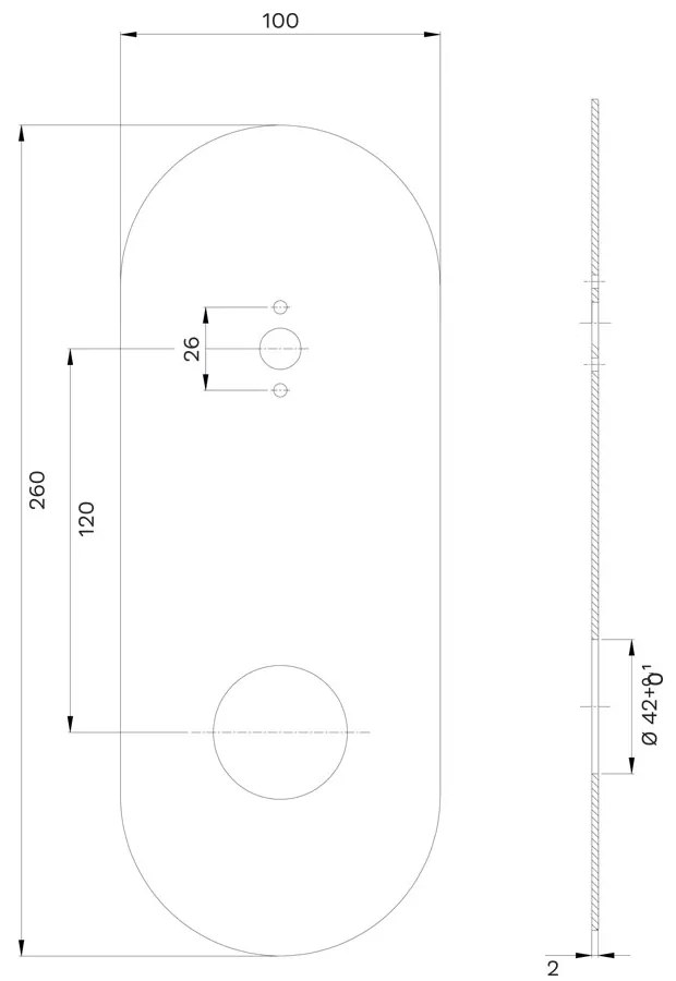 Mereo Viana jednocestná podomítková baterie s ramínkem a oválným krytem mosaz chrom CBE60105BU