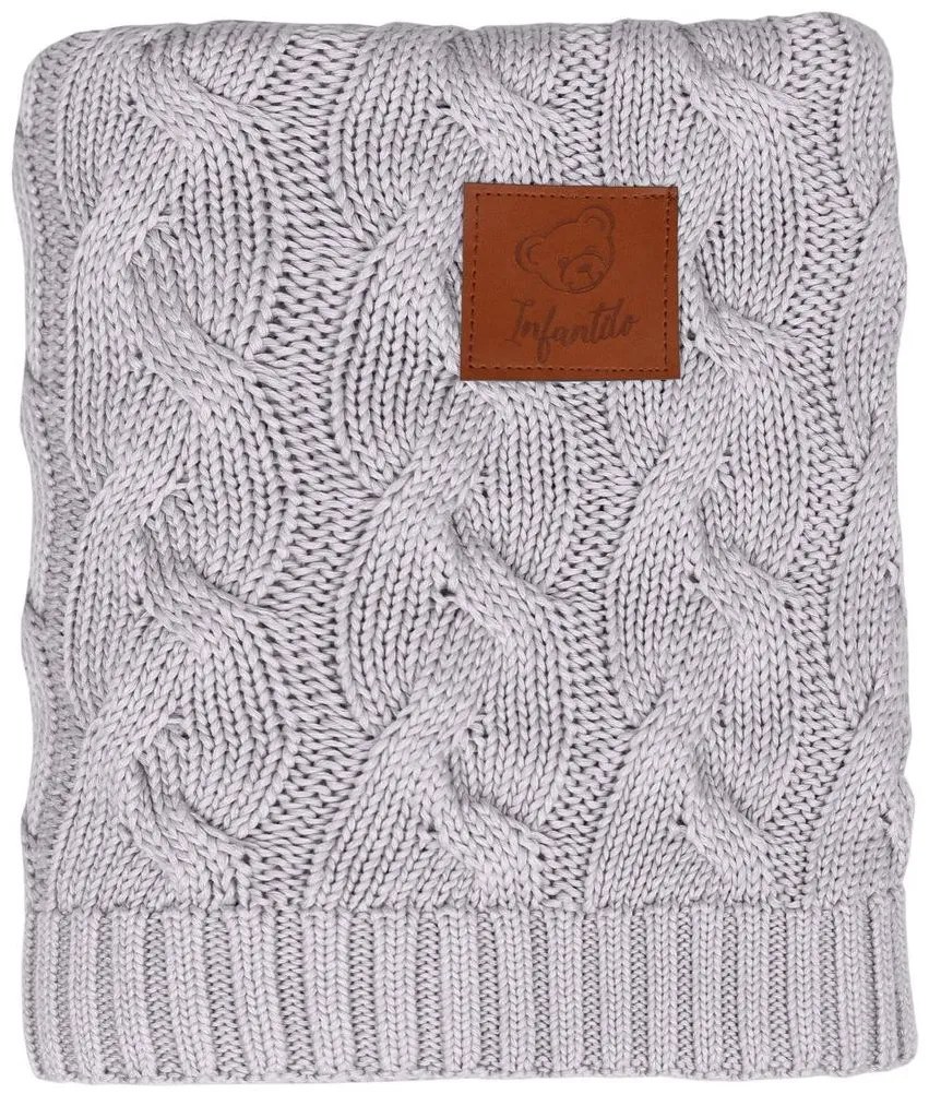 Infantilo Pletená kostkovaná deka Bambus 80 x 100 cm Khaki