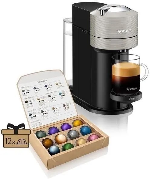 Kávovar na kapsle nespresso krups vertuo next light grey xn910b10