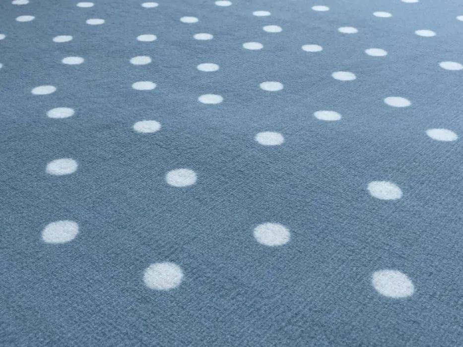 Vopi | Dětský koberec Puntík modrý - Kulatý průměr 100 cm