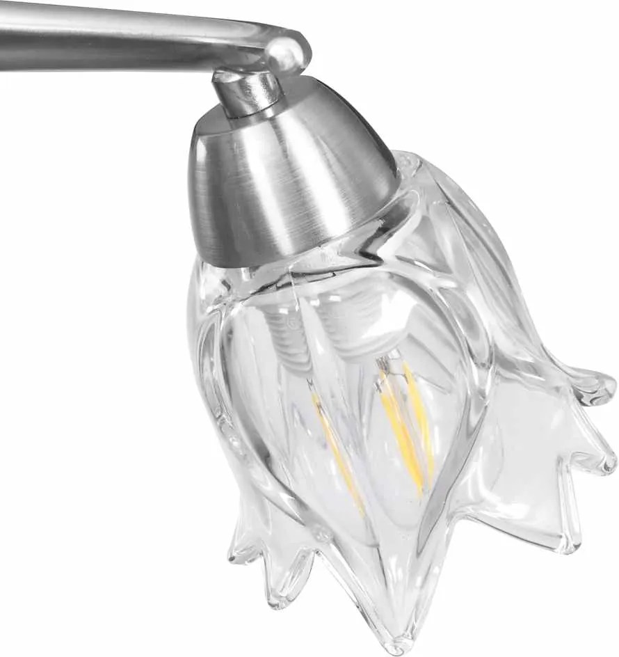 Stropní lampa průhledná skleněná stínidla 3 žárovky E14 tulipán 289230