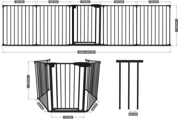 Bezpečnostní zábrana 2v1 Guardian 6.0 černá