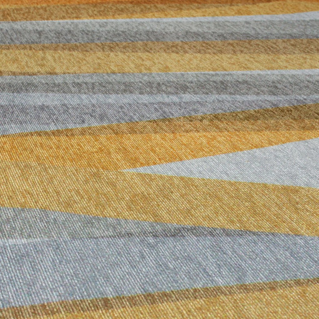 Flair Rugs, AKCE: 170x240 cm Kusový koberec Match Isabella Stripe Grey/Ochre, žlutá, chodba / předsíň