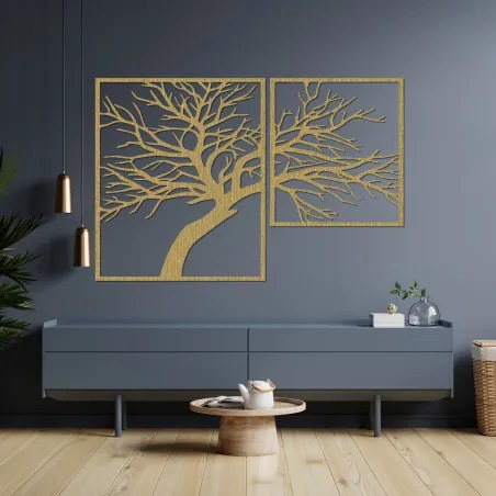 Dvoudílný dřevěný obraz Strom života - harmonie a elegance | SENTOP PR0221