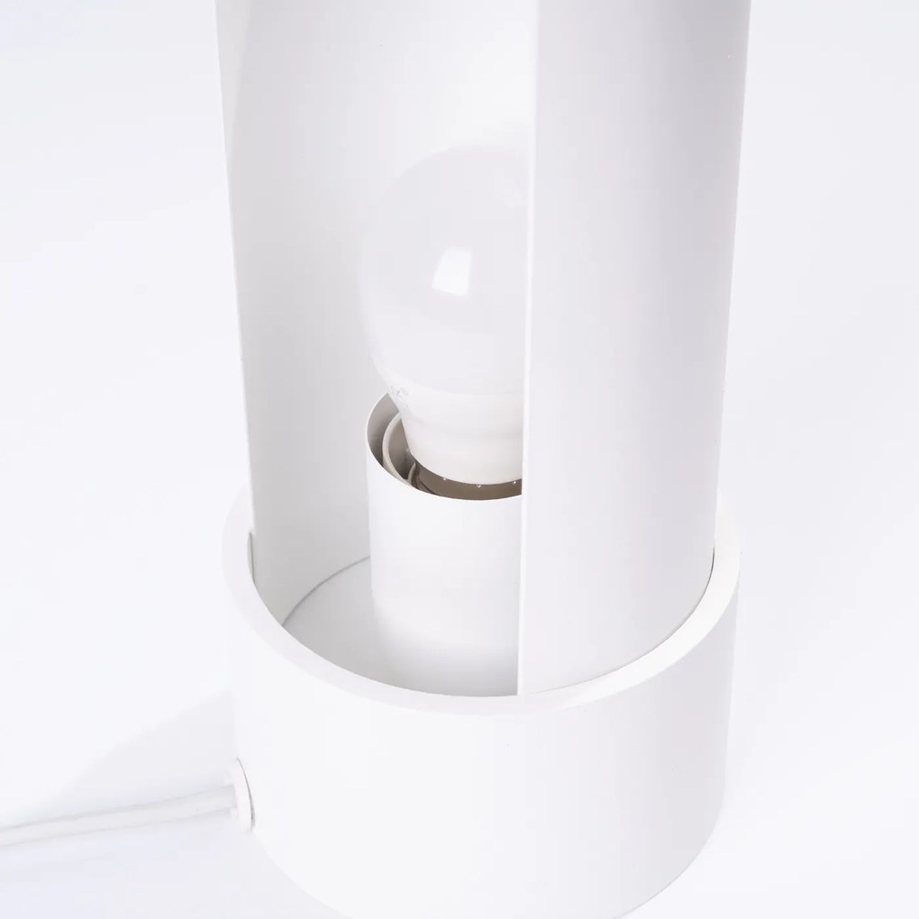 Stolní lampa Flash, 1x bílé kovové stínítko