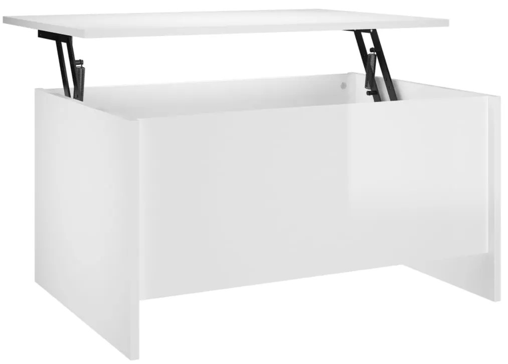 Konferenční stolek lesklý bílý 80x55,5x41,5 cm kompozitní dřevo - Default Title