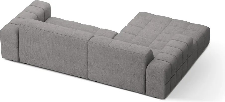 Šedá žinylková rohová pohovka (levý roh/s lenoškou) Chicago – Cosmopolitan Design