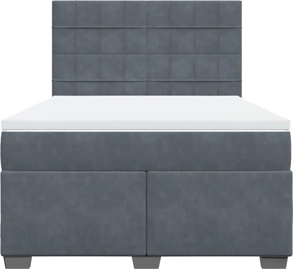 Box spring postel s matrací tmavě šedá 160x200 cm samet 3290955