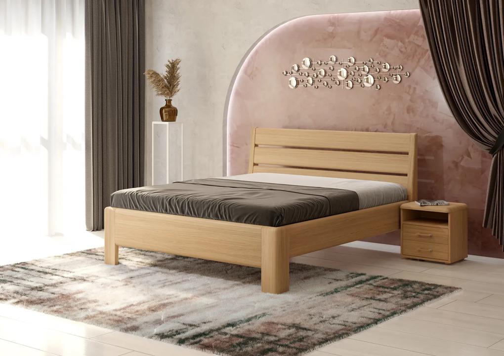 BMB Naomi Lux postel - buk Moření: Bělená, Provedení: Jádrový buk cink, Rozměr: 160 x 200 cm
