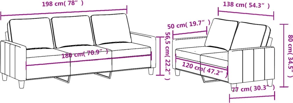 vidaXL 2dílná sedací souprava s poduškami textil [3201467] Barva: vínová červená