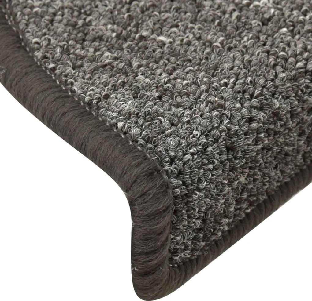 Schodové rohože 15 ks 56 x 17 x 3 cm tmavě šedé, půlkulaté 322368