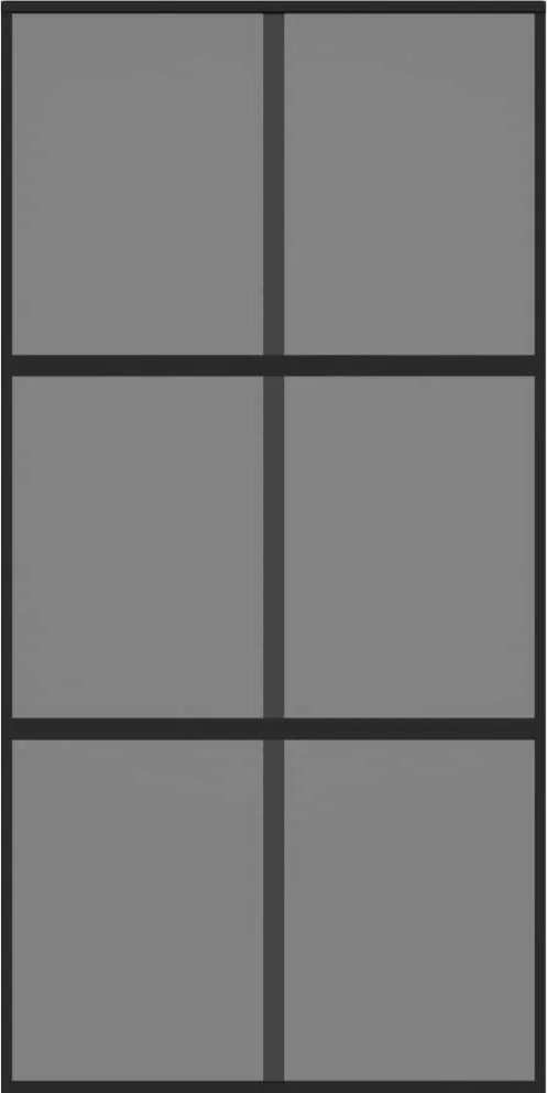 vidaXL Posuvné dveře 102,5 x 205 cm čiré ESG sklo a hliník [155215] Barva: Černá a průhledná a matná
