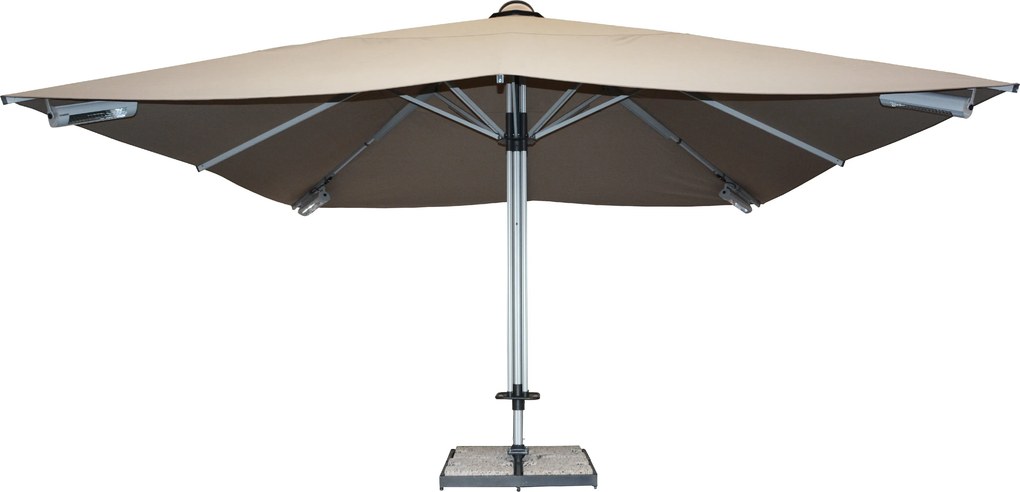 Doppler GOLIATH zahradní slunečník 500 x 500 cm tmavě zelená