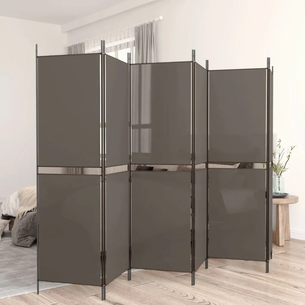 vidaXL 6dílný paraván 300x200 cm textil [350238] Barva: Černá