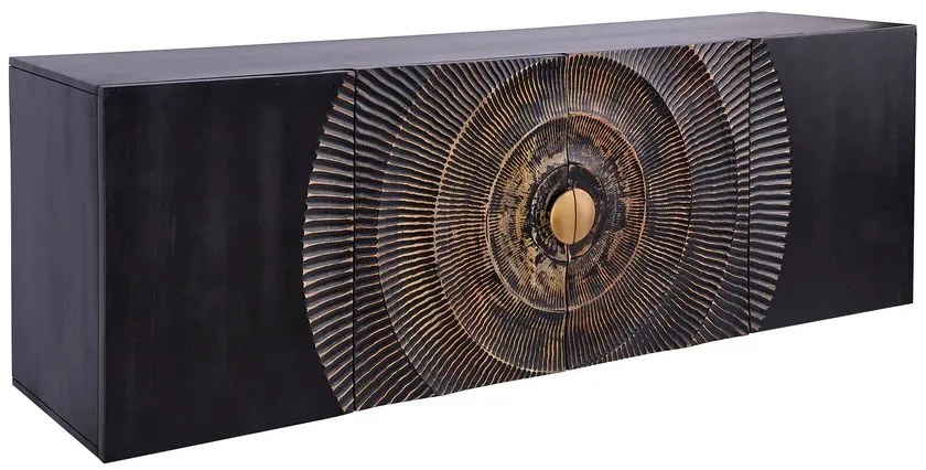 Designová závěsná komoda Venetia 177 cm černo-zlatá