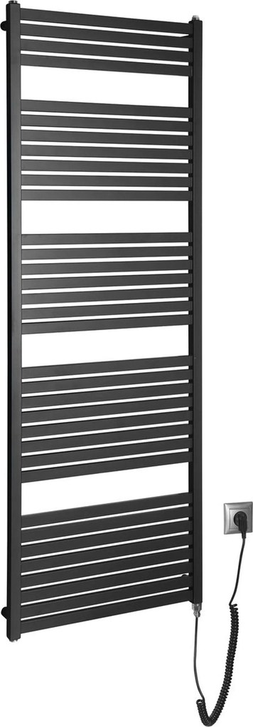 Aqualine - Topné těleso TONDI-E 60x169 cm, 800W, černá mat DE496T