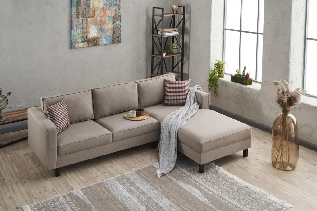 Hanah Home Pohovka KALE krémová pravý roh 825BLC2716