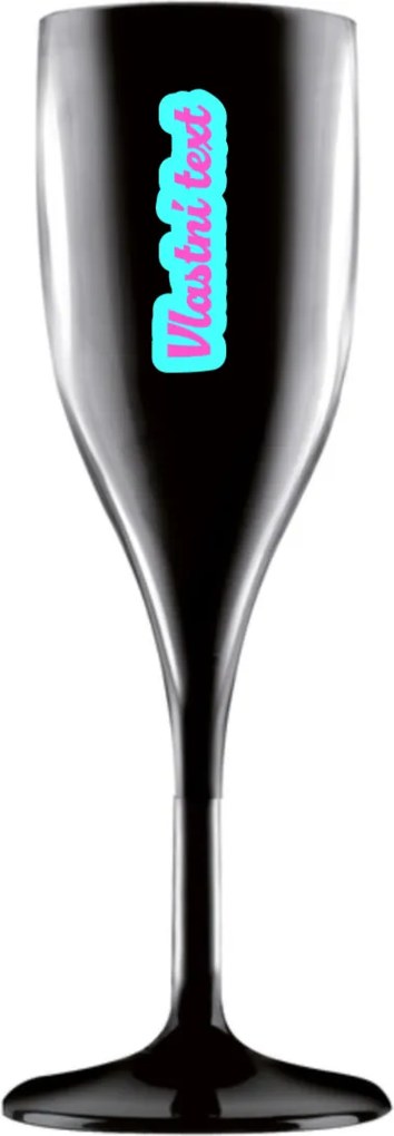 Personalizovaná nerozbitná prosecco sklenice s vlastním textem s obrysem