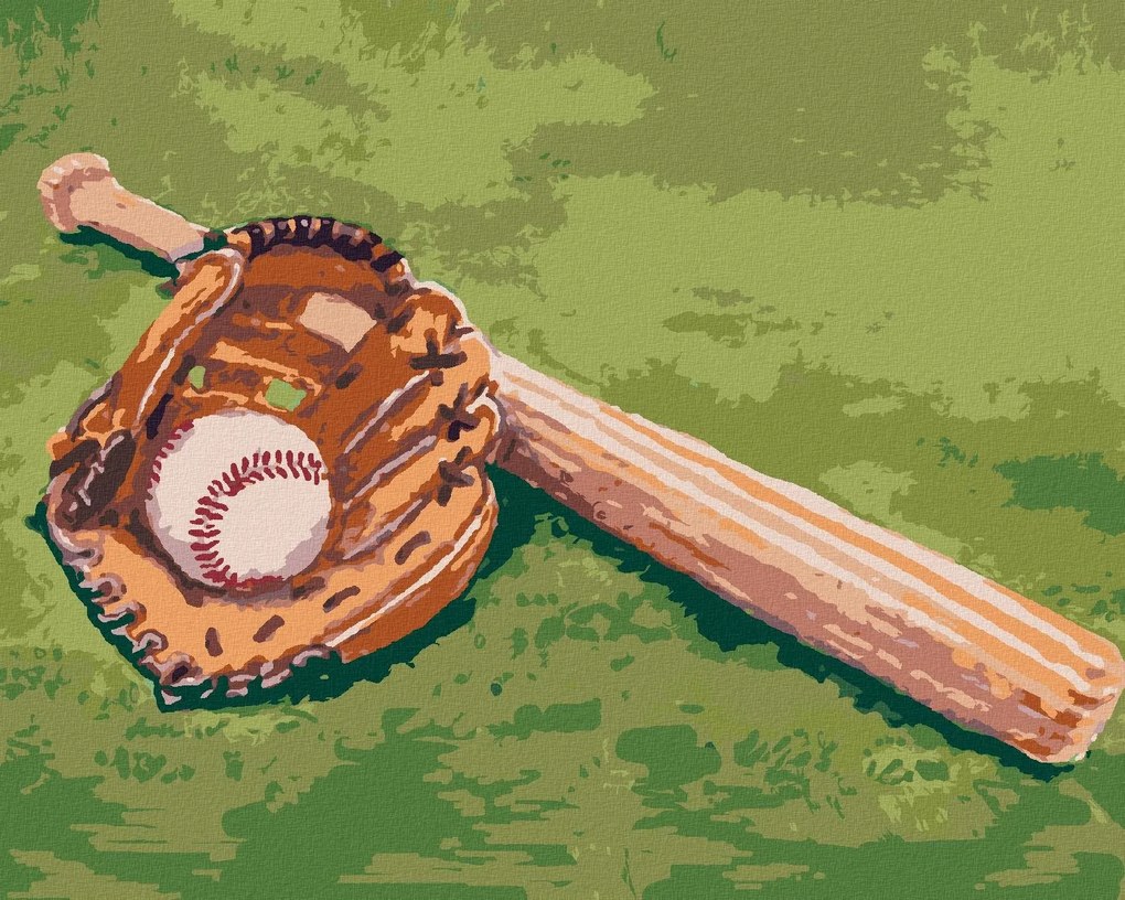 Diamantové malování diamondi - baseball, 40x50 cm, vypnuté plátno na rám