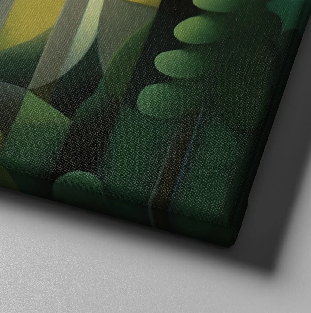 Obraz na plátně - Hory, lesy a západ slunce, abstrakce FeelHappy.cz Velikost obrazu: 240 x 80 cm