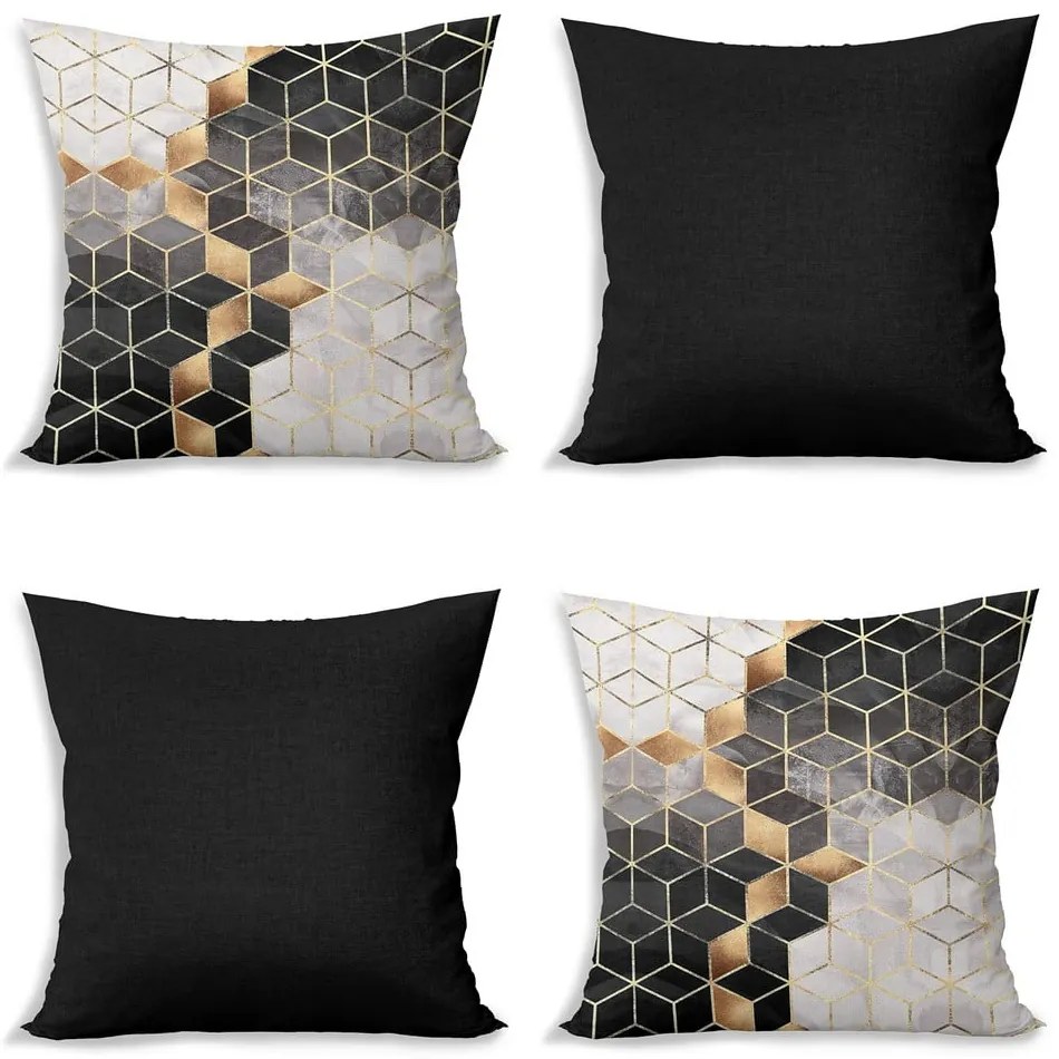 Povlaky na polštáře v sadě 4 ks 43x43 cm Optic - Minimalist Cushion Covers