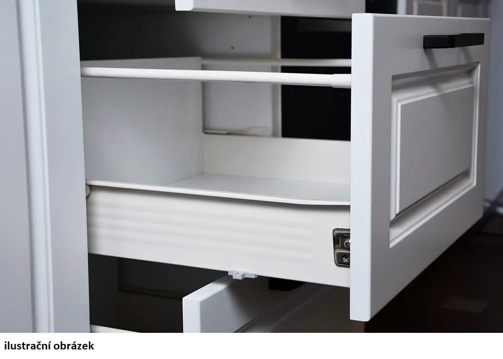 EXTOM Skříňka dolní rohová MALMO D13 U Korpus:: WHITE, Dvířka:: ares black