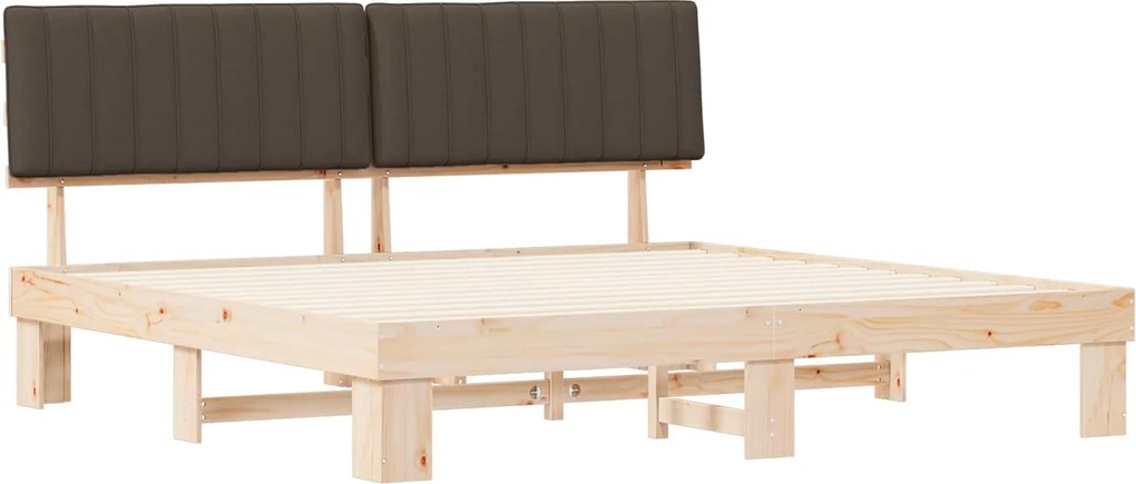 Rám postele s čalouněným čelem s čelo Taupe 200 x 200 cm 3398097