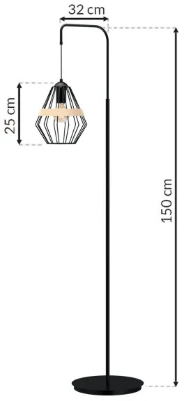 Stojací lampa CLIF 1xE27/60W/230V