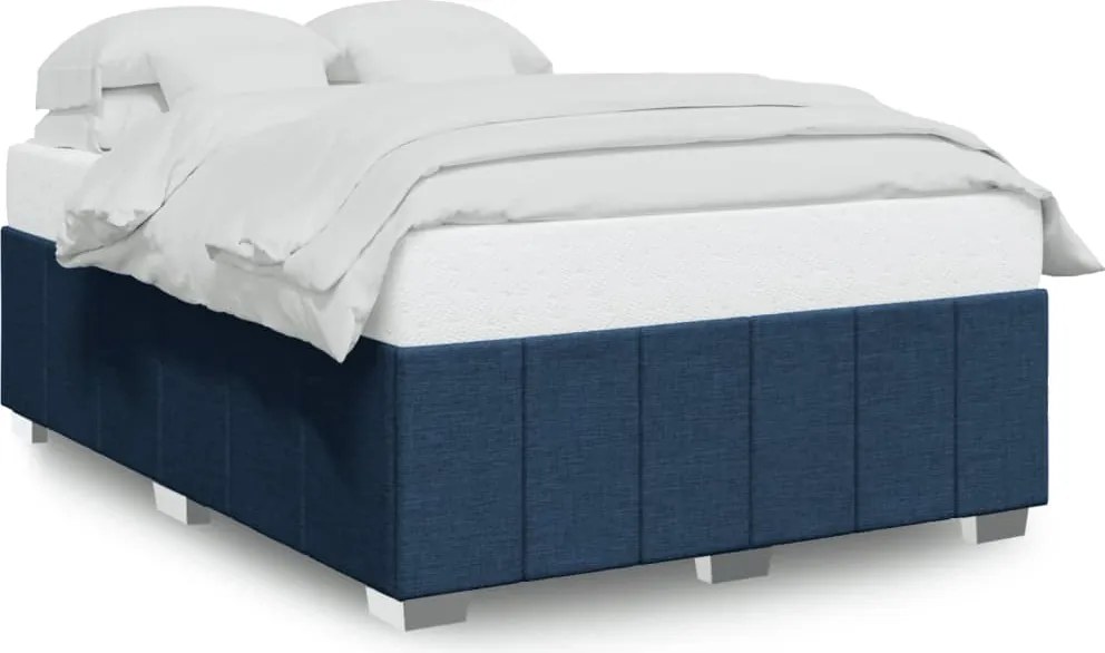 Rám postele bez matrace modrý 140 x 190 cm textil 3284838