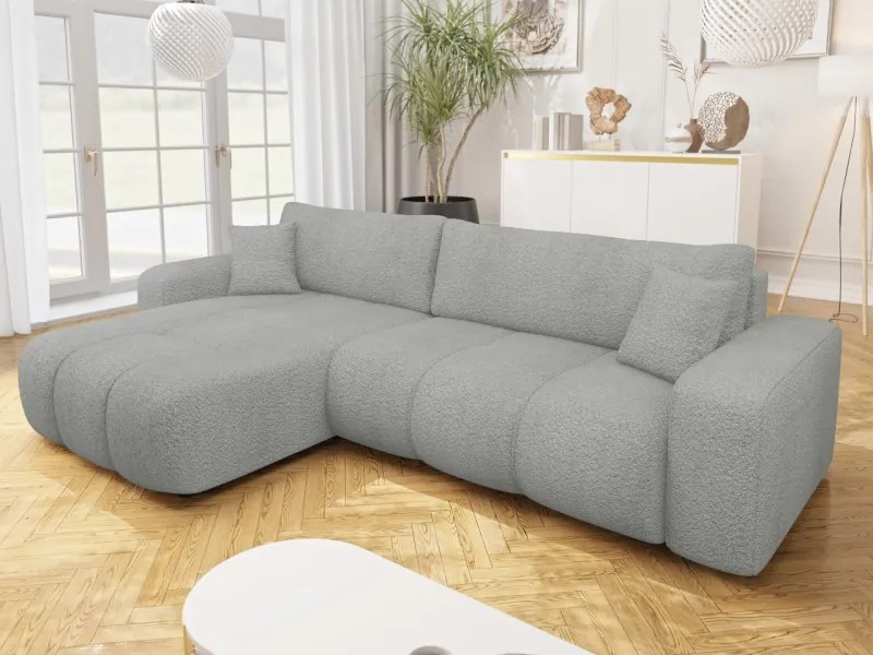 Rohová rozkládací sedačka Larow Maxi Boucle, Potah: Coral 50