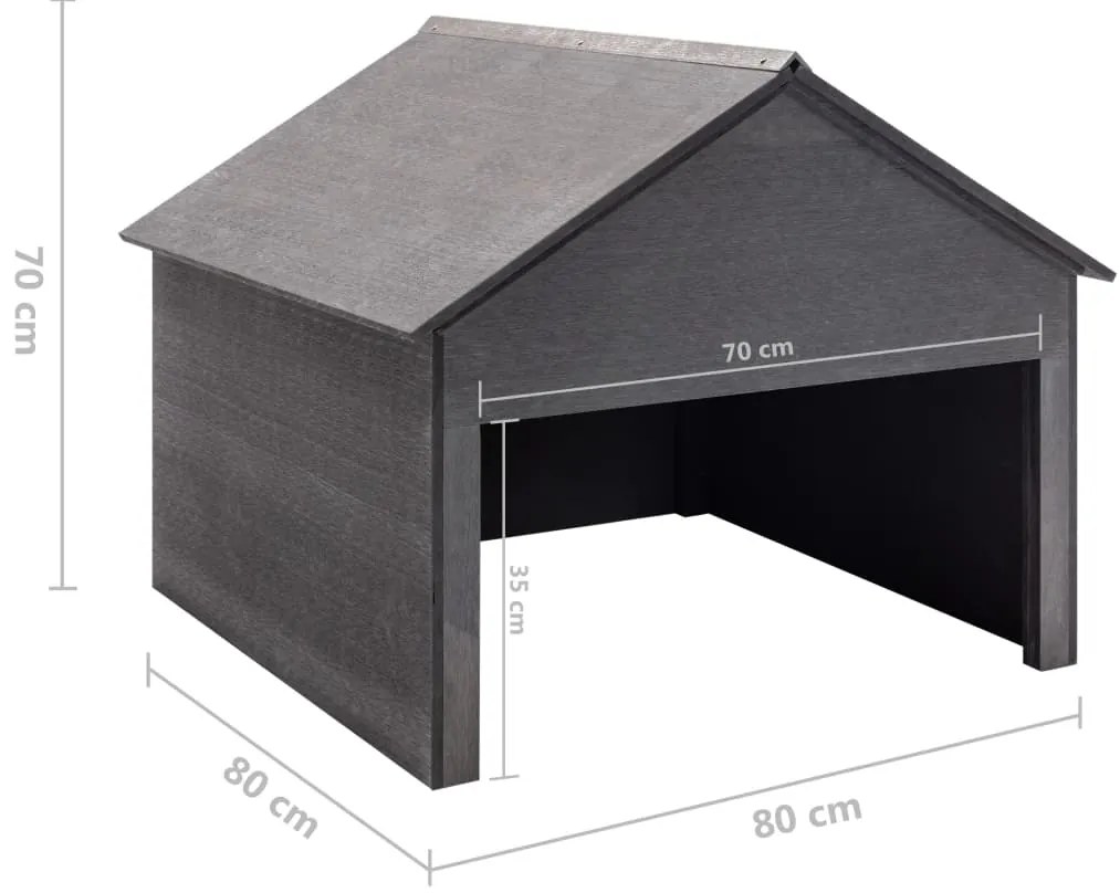 vidaXL Marketos Garáž na sekačku šedá 80 x 80 x 70 cm WPC