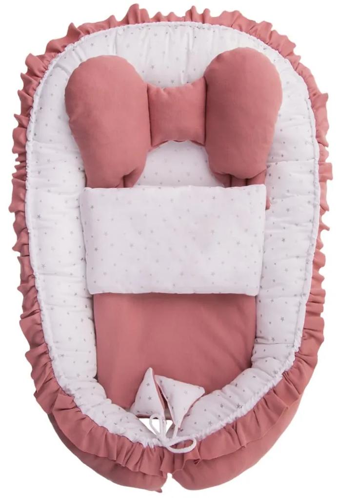 Hnízdečko s peřinkou pro miminko Belisima Angel Baby růžové Růžová