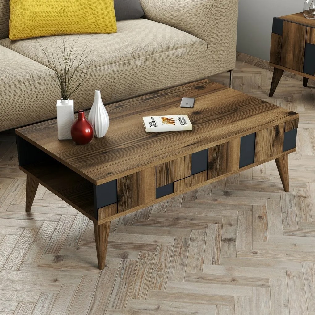 Konferenční stolek Madrid Anthracite and Walnut