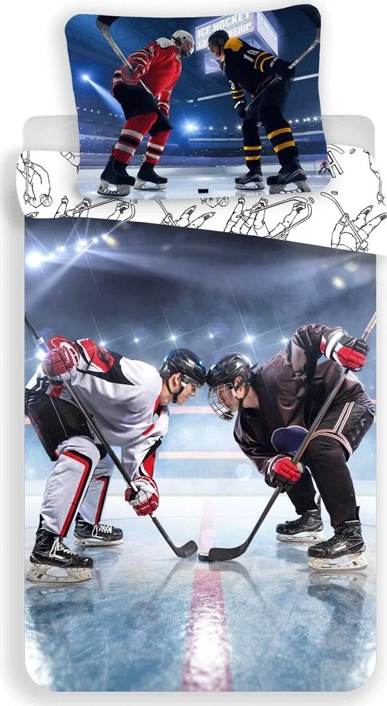 3D Bavlněné povlečení HOCKEY barevné, 100% bavlna Rozměr povlečení: 70 x 90 cm | 140 x 200 cm