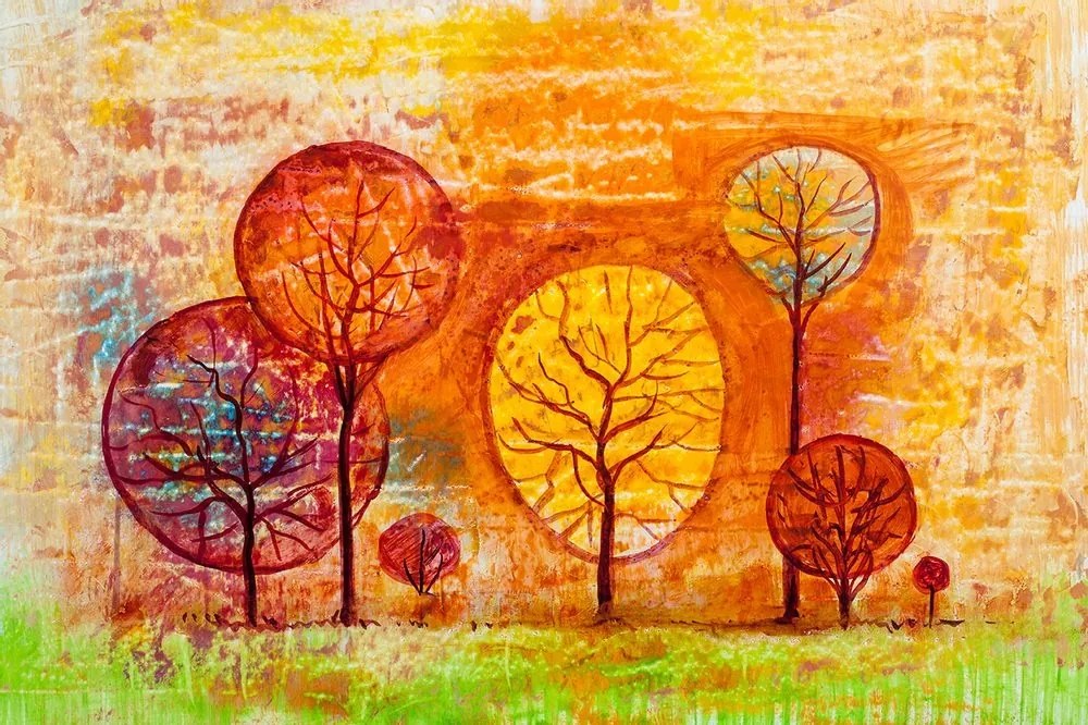 Samolepící tapeta stromy v barvách podzimu - 150x100 cm