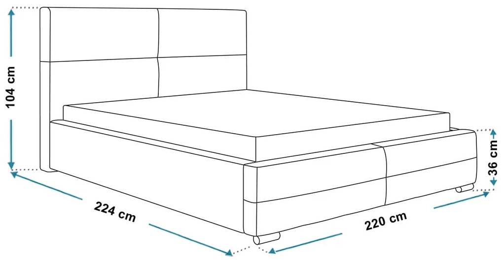 Velká postel s úložným prostorem 200x200 cm Diana Barva: Šedá - Inari 91