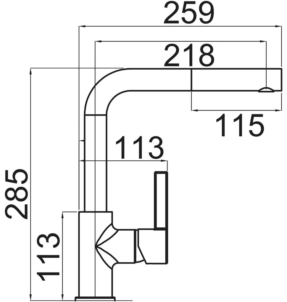Dřezová baterie Sinks ENIGMA S Metalblack