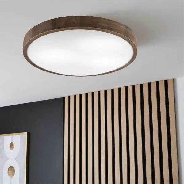 Brilagi - LED Stropní svítidlo CARVALHO SLIM 3xE27/60W/230V dub ořech pr. 47 cm