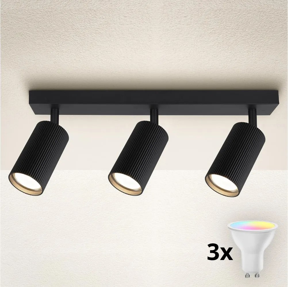 Brilagi - LED RGBW Stmív. bodové svít. SELE MODERN 3xGU10/6W/230V Wi-Fi černá