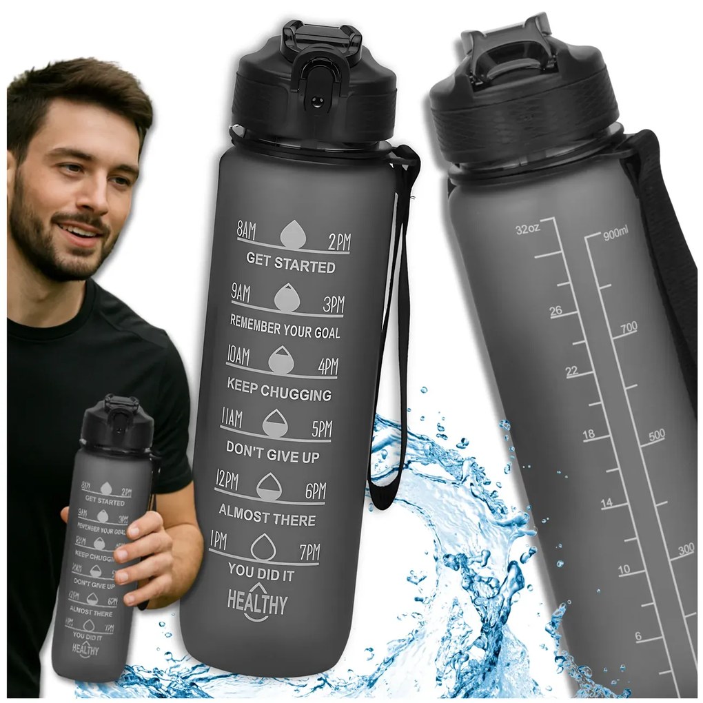 Camerazar Sportovní láhev TRESSARI 1000 ml BPA Free Tritan odolná láhev na vodu pro aktivní životní styl