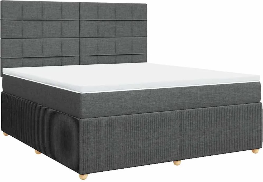 Box spring postel s matrací tmavě šedá 180x200 cm textil 3294436
